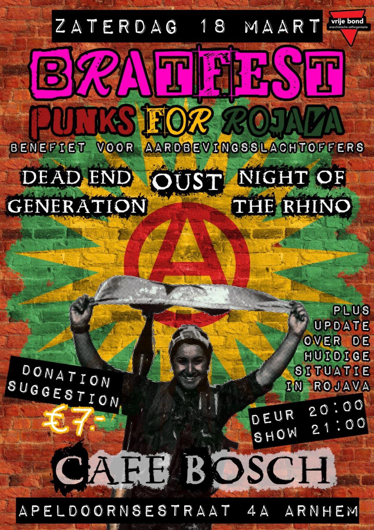 [Arnhem] BRADFEST #2, PUNKS FOR ROJAVA - Vrije Bond
